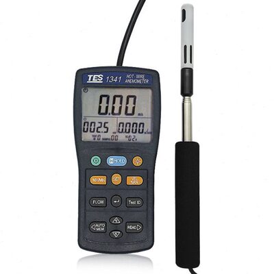 台湾泰仕TES-1341N热线式风速计便携手持热球式风速仪高精度测风