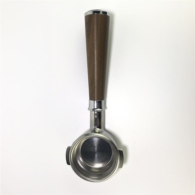爱宝/WEGA/rocket 咖啡机手柄58mm商用意式不锈钢+实木 无底把手
