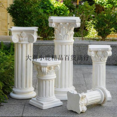 花园罗马柱装饰摆件公园欧式雕花做旧立柱景区别墅庭院花盆底座