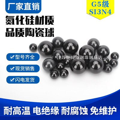 氮化硅陶瓷球2.381/3.175/3.969/4.763/5/6/7/8/10mm精密滚珠圆球