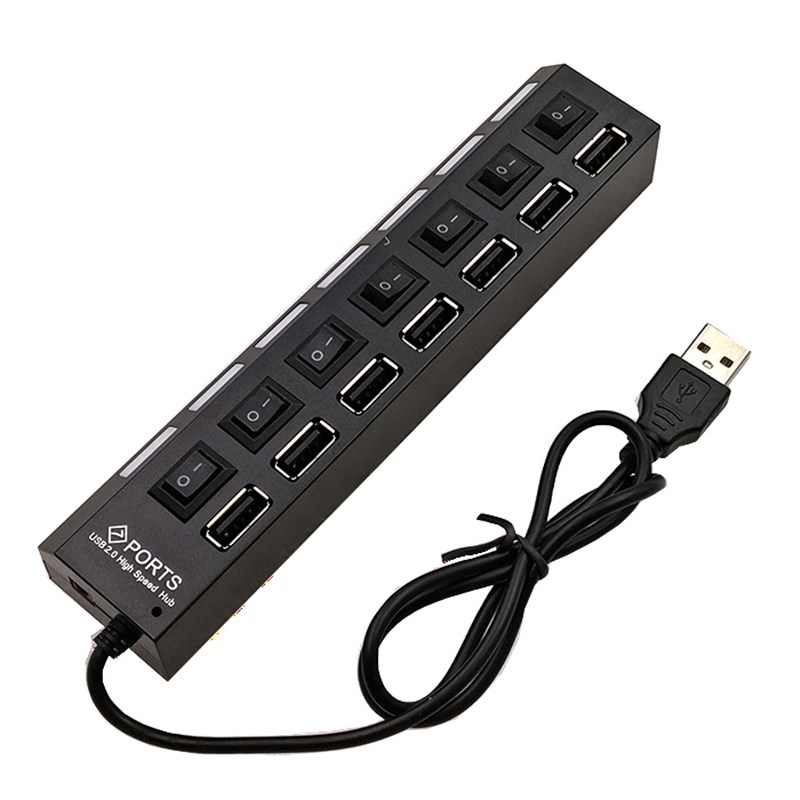 usb分线器一拖七 电脑转换器usb hub多接口集线器7口扩展器