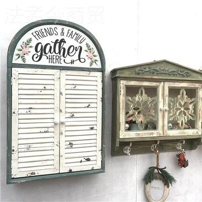 厨房吊柜壁柜墙挂HPF墙阳台门板木雕花收纳柜壁装饰饰双置物柜