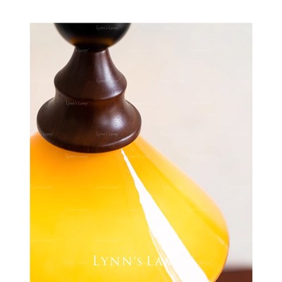 Lnn立意 中古风实木小吊灯 床头卧室侘寂风法式精致玻璃灯