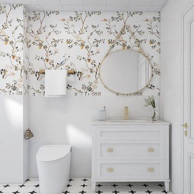 全瓷柔光花砖法式卫生间背景墙花片400x800厕所浴室连纹瓷砖