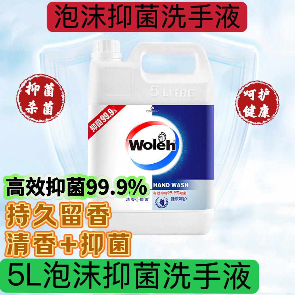 威露士洗手液5L高效抑菌杀菌丰富泡沫持久留香呵护健康10斤装