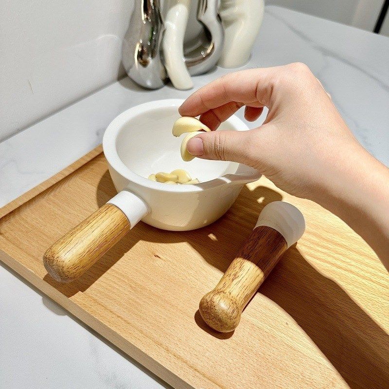 捣蒜器手动儿童辅食捣泥器擂茶陶瓷捣碎罐捣蒜臼子手动研磨器家用