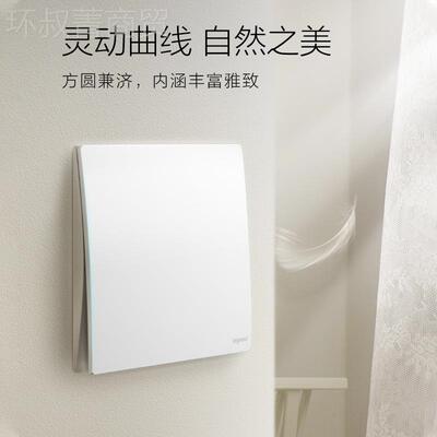 罗开格朗开关插座未莱色 五孔带1开关USB插座家用白暗装GGL一空调