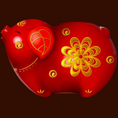 小猪存钱罐儿童发财猪扑满网红创意陶瓷储蓄罐不可取红储钱罐摆件