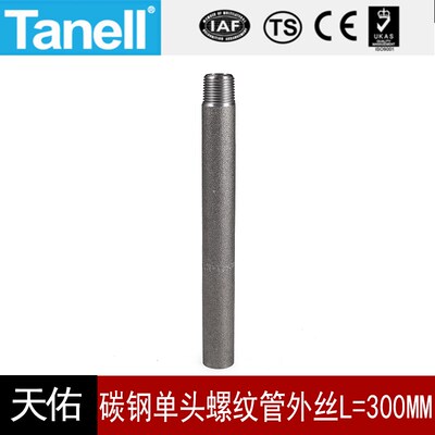 碳钢单头管外丝300长BSPT/NPT螺纹Sch40焊接20#A105天佑管业5164