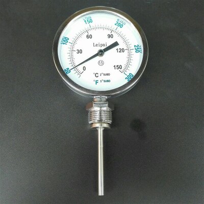 leipai 双金属温度计 wss-411 0-150 L=100mm 双刻度显示 m27*2