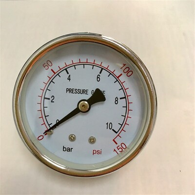 轴向压力表 无边 无油 直径60mm 压力0-10bar 150psi 螺纹m14x1.5