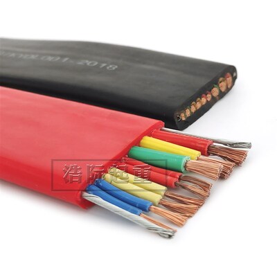 国标行车起重机9芯扁电缆YVFB/YGCB3x10+6x1.5加+双钢硅橡胶电缆