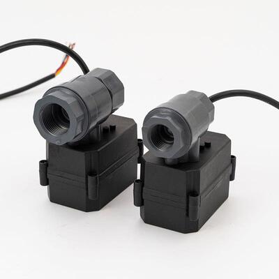 塑料UPVC微型球阀电动球阀DN20 3/4分 5V 12V 24V 220V排水阀