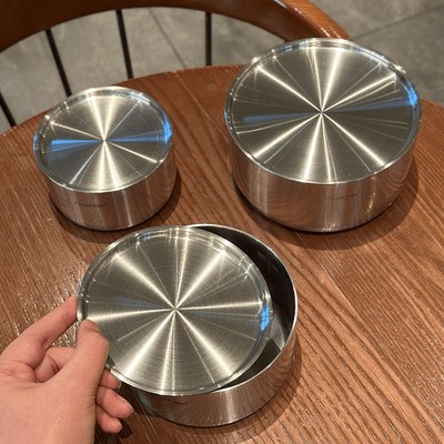 带盖可加热碗!1810不锈钢泡面碗蒸蛋羹小碗保鲜米饭碗蒸菜分餐碗