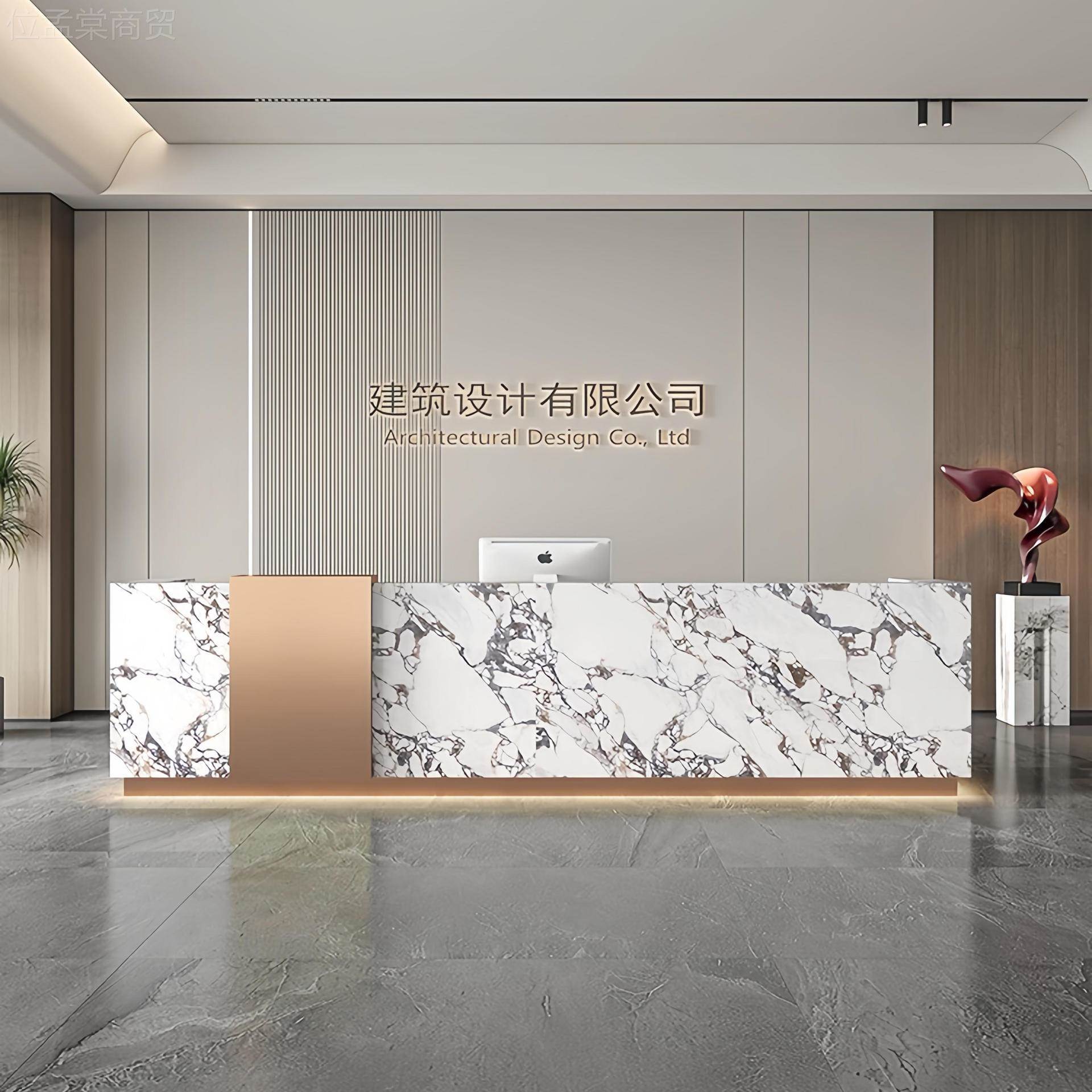 大石收银台45451357公司商场现前台酒店功能真台岩板多吧柜台
