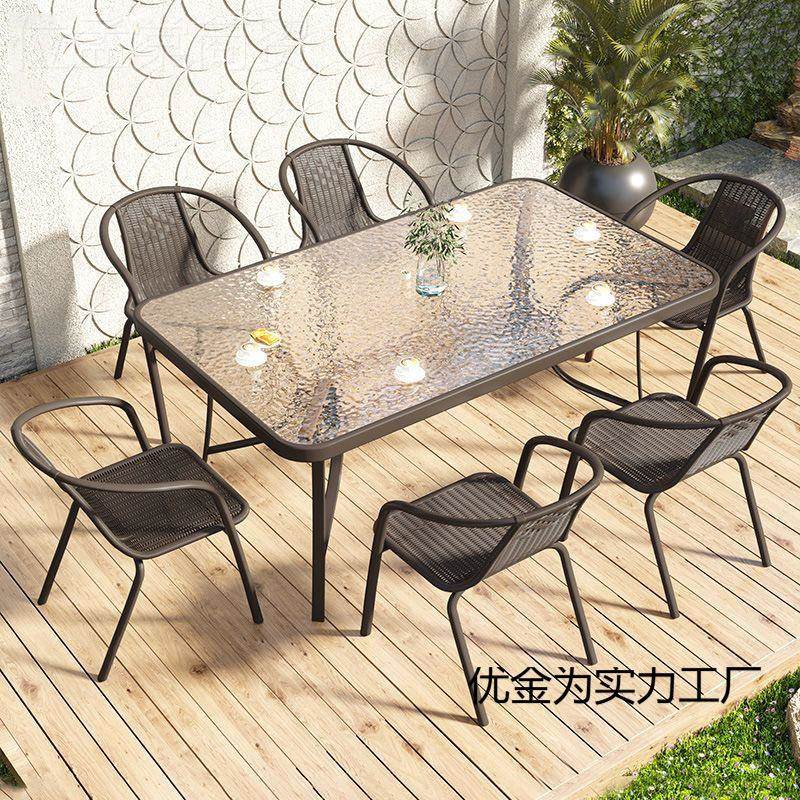 户外桌椅阳台天桌FTE椅套件小花园艺现代露铁桌小茶几室外庭院桌