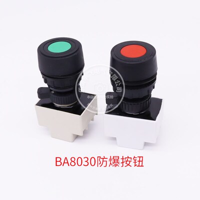 BA8030防爆防腐带指示灯控制按钮塑料30mm按钮开关自复位220V380V