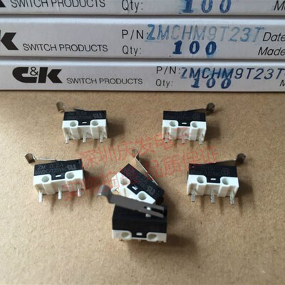 法国C&K ZMCHM9T23T微动开关鼠标开关3脚带弯柄0.2A 60VDC/125VAC