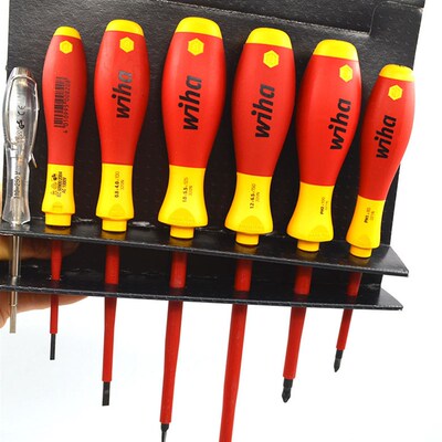 德国 Wiha  VDE绝缘7件套装螺丝刀 320N K7 00834 测电笔起子