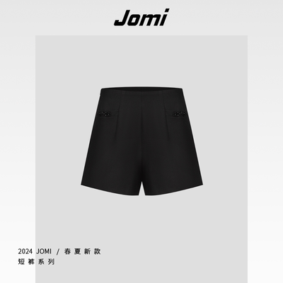 露露酱NN~「舒影」轻奢女高腰黑色显瘦潮流短裤休闲裤B0613B50242