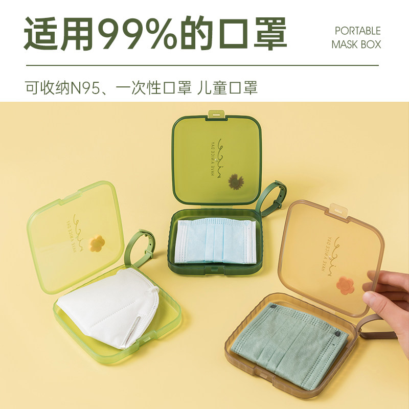 口罩收纳盒便携式收纳袋夹收纳包随身携带装防尘的暂存放盒子儿童