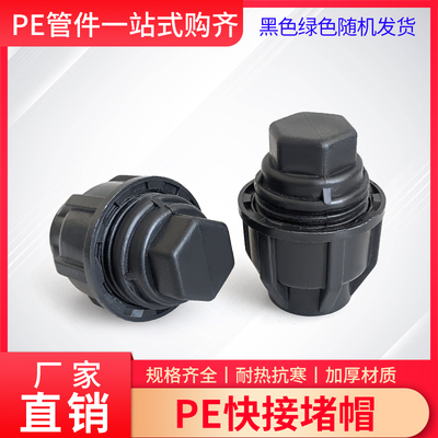 PE快接堵头滴管雾喷水管速接蒙头插口堵头免热熔DN202532管道4分6