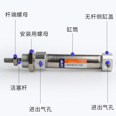 CM2B气动小型带磁不锈钢迷你气缸CDM2B25-25/50/75Z/100/125/150Z