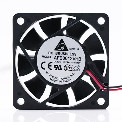 原装台达Delta AFB0612VHB 6015 12V 0.24A 6CM 两线电源散热风扇