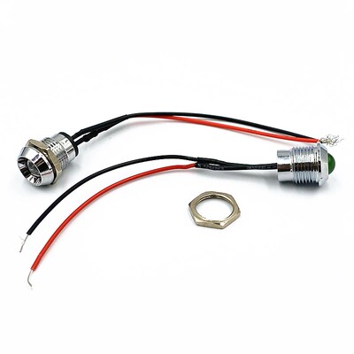 金属电源指示灯LED灯 安装孔12mm设备信号灯运行灯3V6V12V24V220V