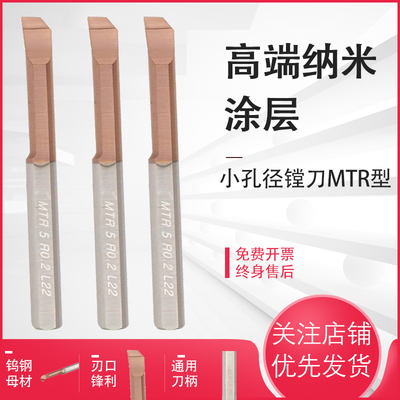 MTR小孔径镗刀整体硬质合金钨钢微型小孔车刀3R0.15 4R0.15 5R0.2