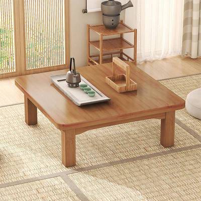 3Y炕桌方桌方楠小竹榻506070榻正米茶几形实木炕上吃饭桌学习矮桌