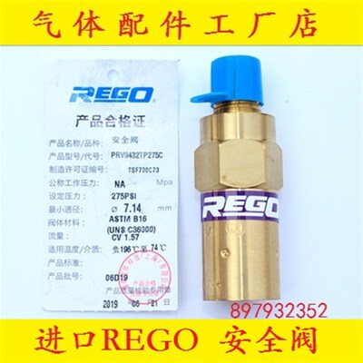 REGO安全阀杜瓦瓶配件液氧低温气瓶泄压阀PRV9432TP进口LNG天然气