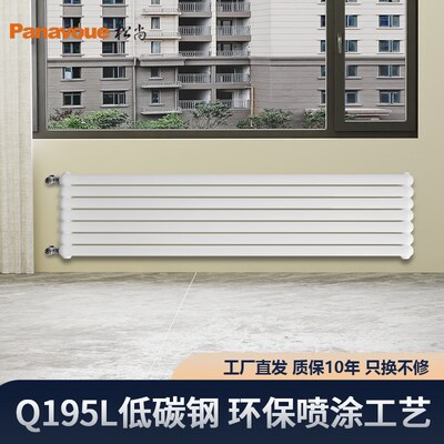 5025B圆暖气片钢制横挂家用水暖双水道集中供暖壁挂式明装散热器