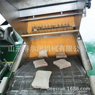 重组鸡连上机 鱼肉饼上浆ZAJ排裹糠机 续式成型裹涂 小本门糠店创