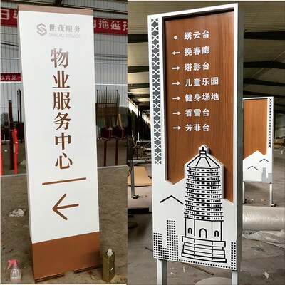 定制户外导向牌充电站广告t牌停车场指示牌地产小区景区道路分流