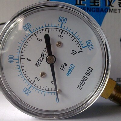 YE60 10Kpa 膜盒压力表 微压表 上海正宝压力表厂