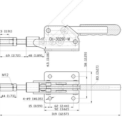 嘉刚推拉式夹钳CH-30290 工装焊接固定肘夹 快速夹具 压紧器
