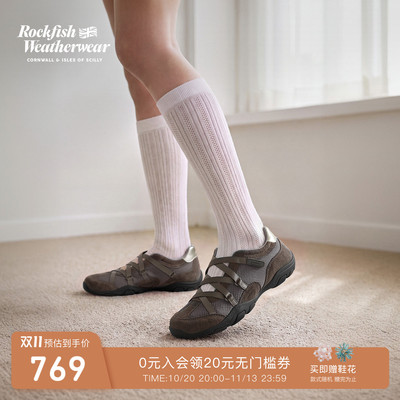 RockfishWeatherwear26秋冬休闲网面透气交叉带芭蕾舞鞋女鞋