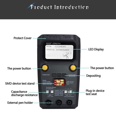 ESR02 Pro电解晶体管测试仪贴片电阻电感电容二极管测试仪万用表