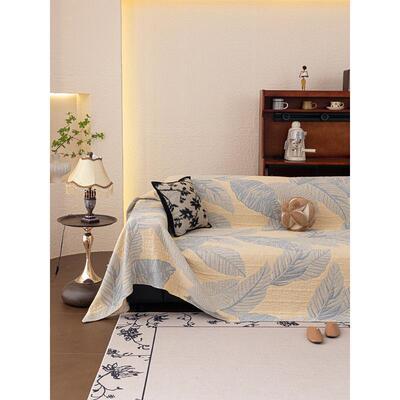 现代简约沙发巾水层洗三XZE-IQaZ纱纯布棉四季通用盖新品沙发毯套