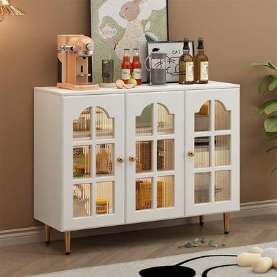 玻门餐边柜家用板璃式客欧式储物柜现代厅简约厨房边JOS碗柜收纳