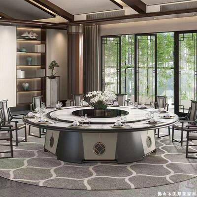 新中式酒ZHA店圆餐新款2豪华包间0人115人0人电动旋转带电磁炉桌