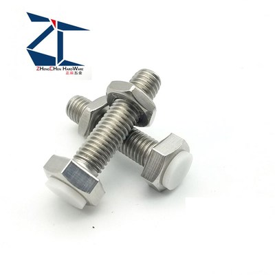 304不锈钢外六角止动螺栓PSST5/6/8-30/40/50调整块防撞头TDB76