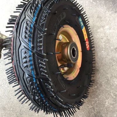 10寸350.4充气轮手推车拉车老虎车橡胶轮胎加厚轮毂6204轴承包邮
