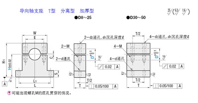 导向轴支座T型分离型加厚型立式支撑座卧式支撑座光轴支座SHPTM8