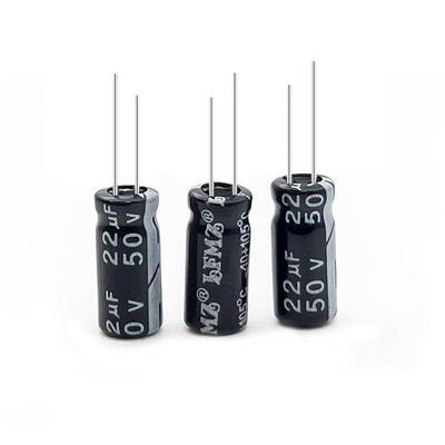 LFMZ 电解电容50v22uf 5x11长寿命105℃铝电解电容 绿金 频低阻