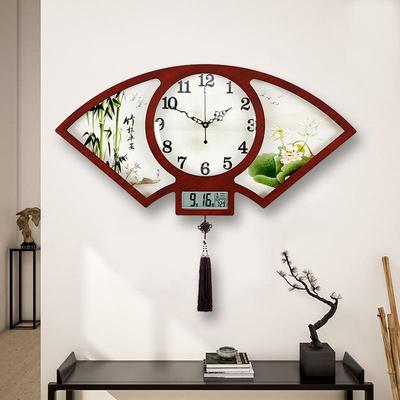 2025中新款新式客厅挂钟石时英钟HJ8597（尚家用国风铜时钟餐厅扇