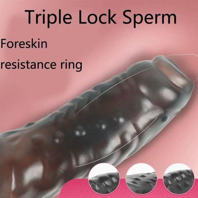 New Reusable Penis Sleeve Glans Penis Enlarger Extender Dela