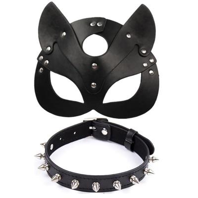 Porn Fetish Head Mask Whip BDSM Bondage Restraints PU Leathe