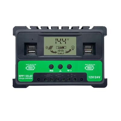 30A40A50A液晶显示太阳4能控器12V2VXPA制适应自直流光伏发电控制